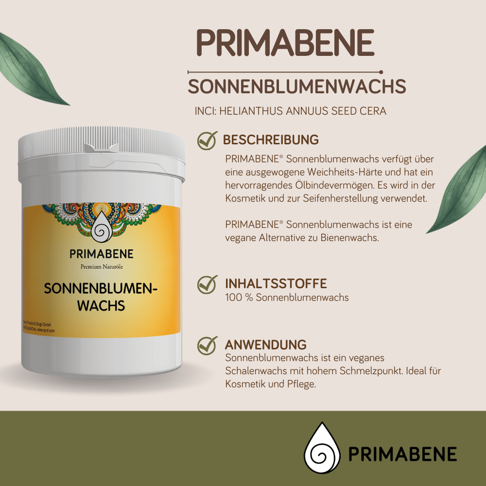 Bene Naturalproducts | PRIMABENE® Sunflower Wax | vegan wax for cosmetics