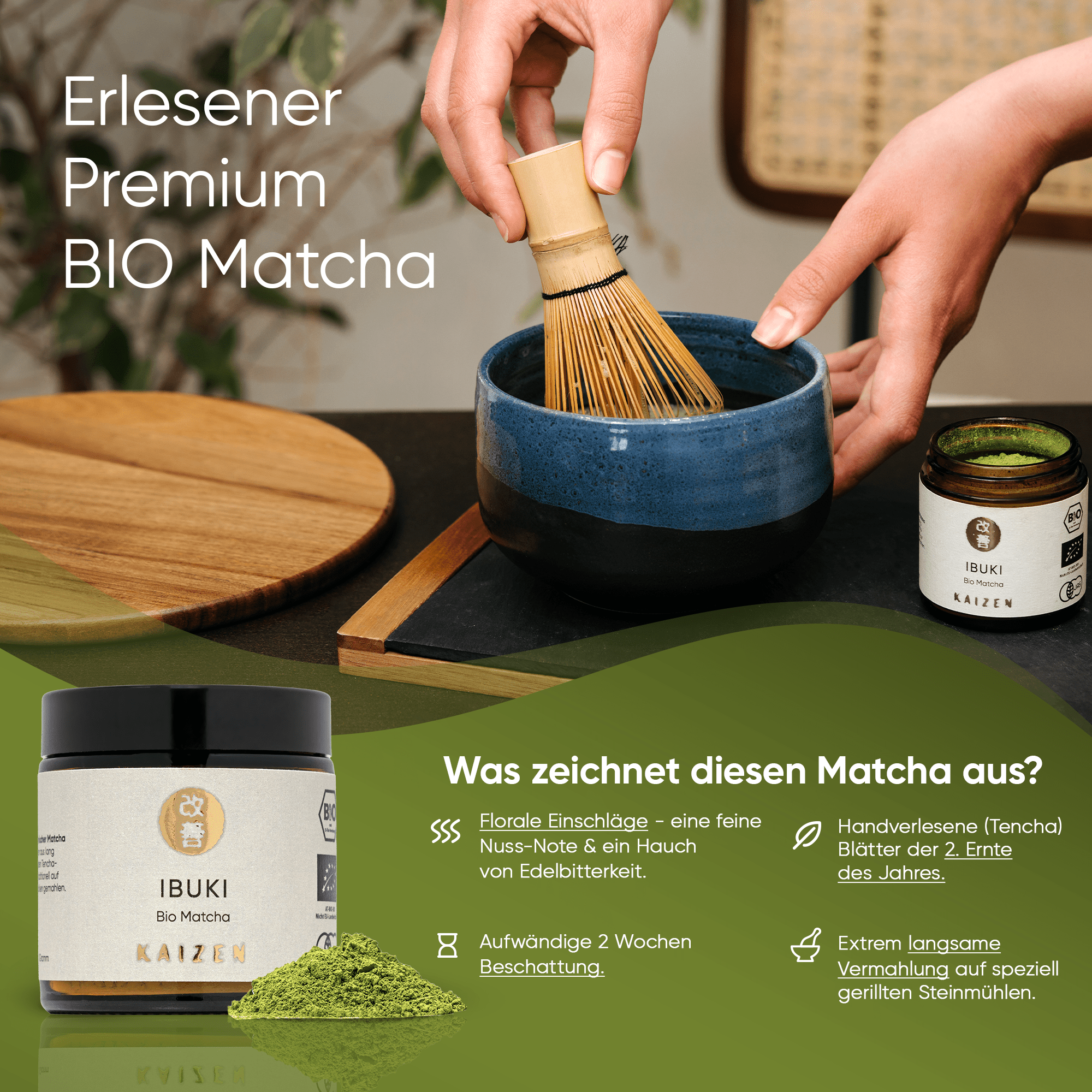 Bene Naturalproducts | KAIZEN Ibuki Organic Matcha 30g – Buy premium ...