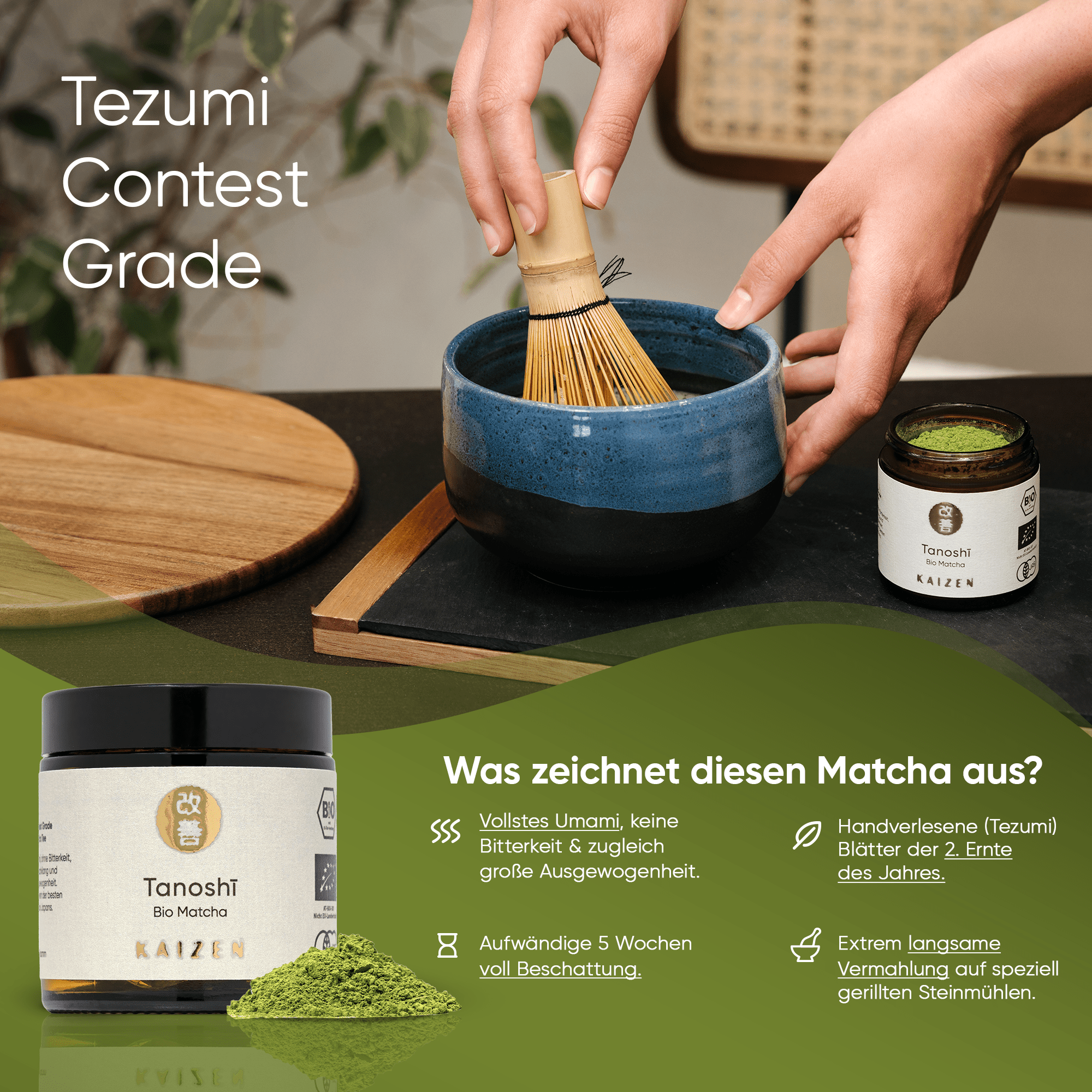 Bene Naturalproducts | KAIZEN Tanoshi Organic Matcha 30g – Premium ...