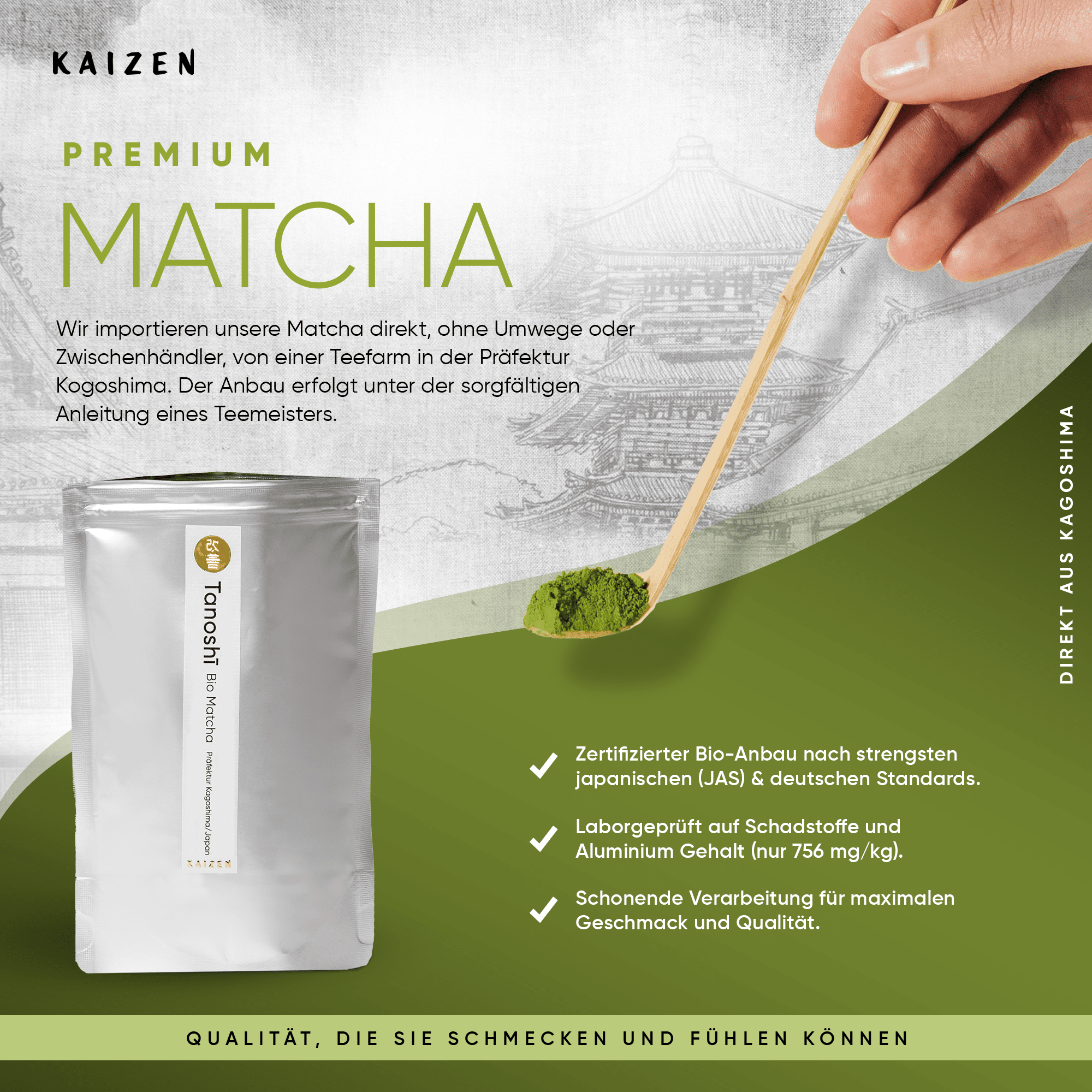 Bene Naturalproducts | KAIZEN Tanoshi Organic Matcha 80g – Buy high ...