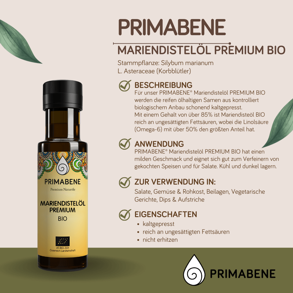 Bene Naturalproducts | Mariendistelöl PREMIUM Bio – Hochwertiges Naturöl
