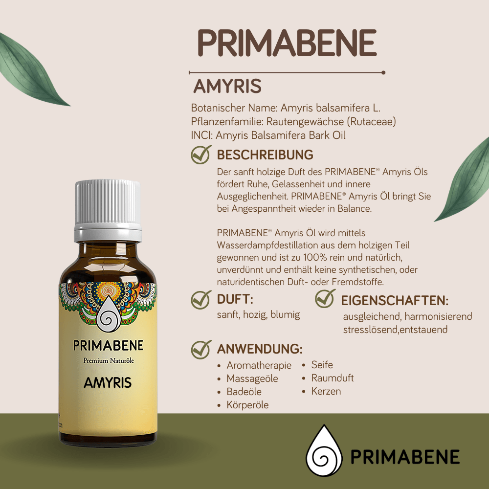 Bene Naturalproducts | PRIMABENE® Amyris Essential Oil - Relaxation