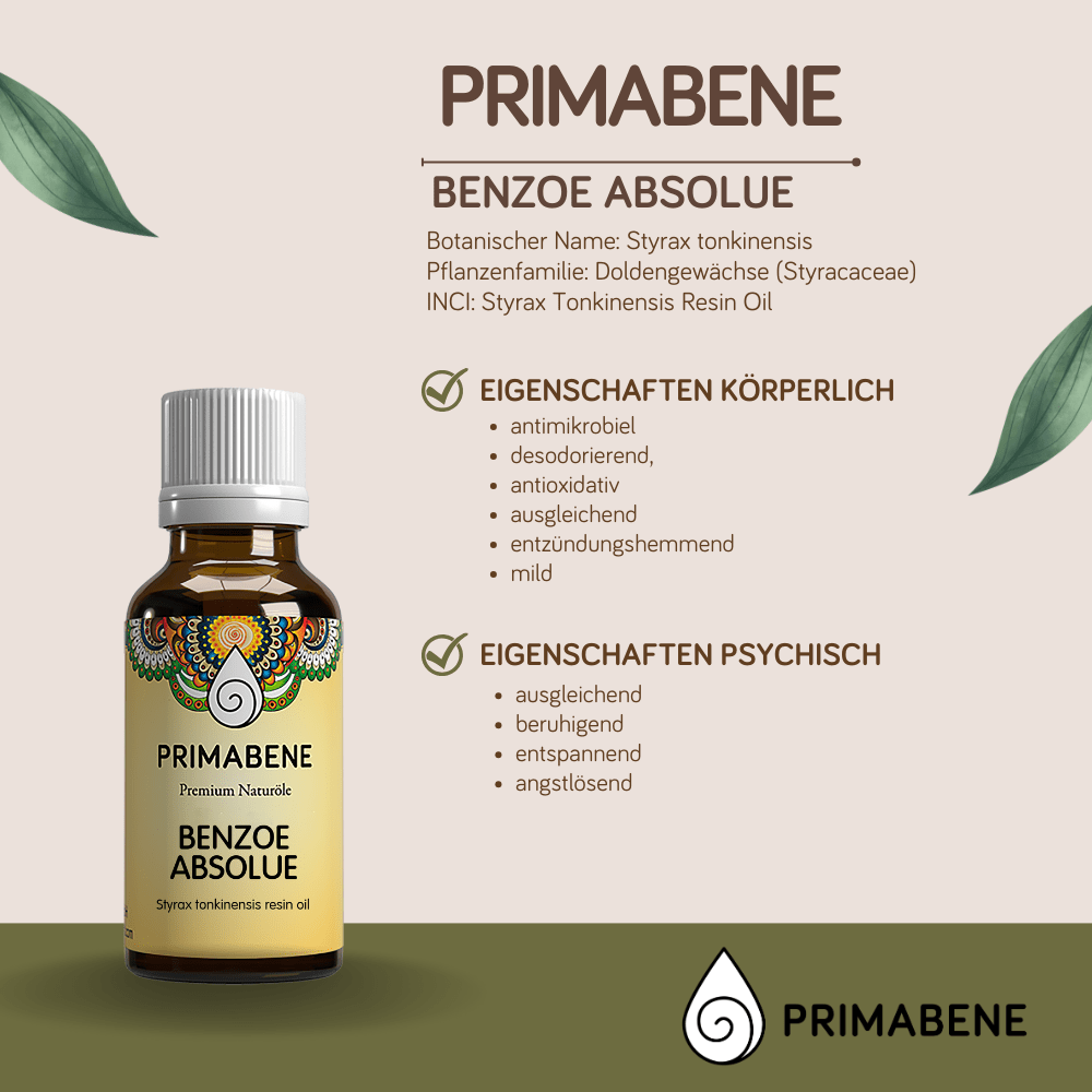 Bene Naturalproducts | PRIMABENE® Benzoe Absolue | 100% ätherisches Öl